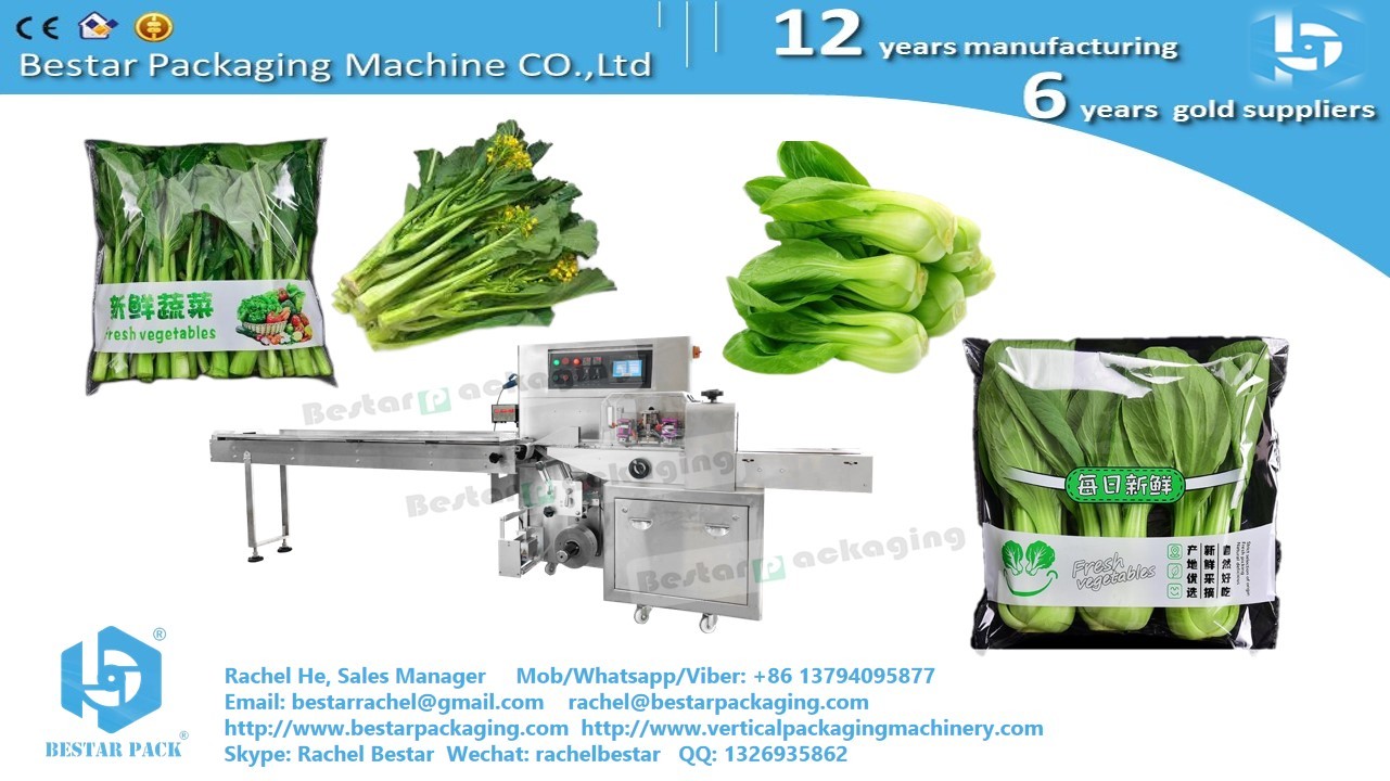Greens cabbage leafy pouch packaging horizontal servo packing machine