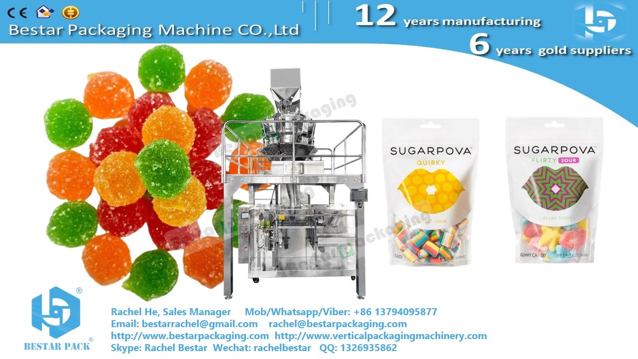 Candy ball snacks 300g stand up pouch automatic packing doypack machine