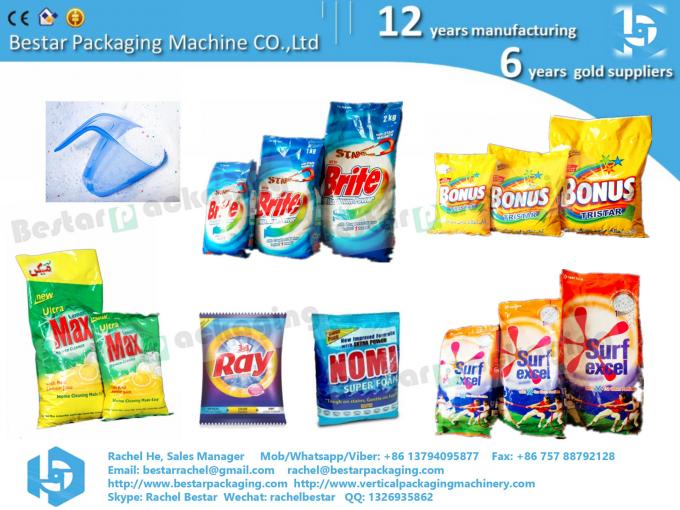 Vertical packing machine 2kg washing powder pouch with hole